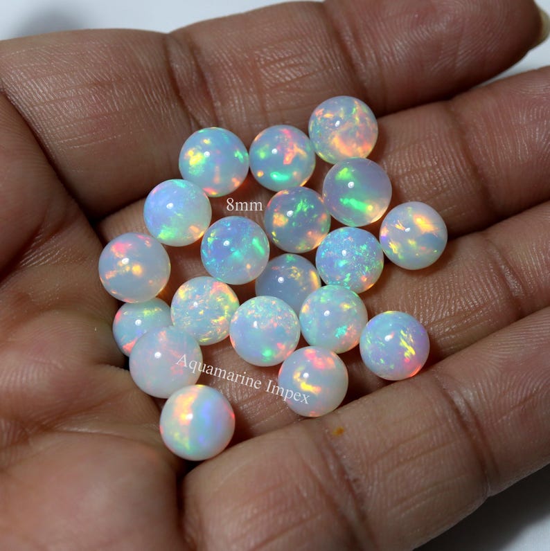 8mm Sphere AAAA Flashy Natural Ethiopian Opal: Rainbow Fire Gemstone ...