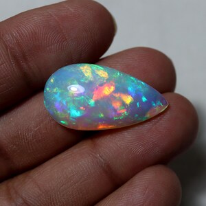 15 Cts 28.3x15.2x8.8 MM Natural AAA Rainbow Fire Ethiopian Opal Pear ...
