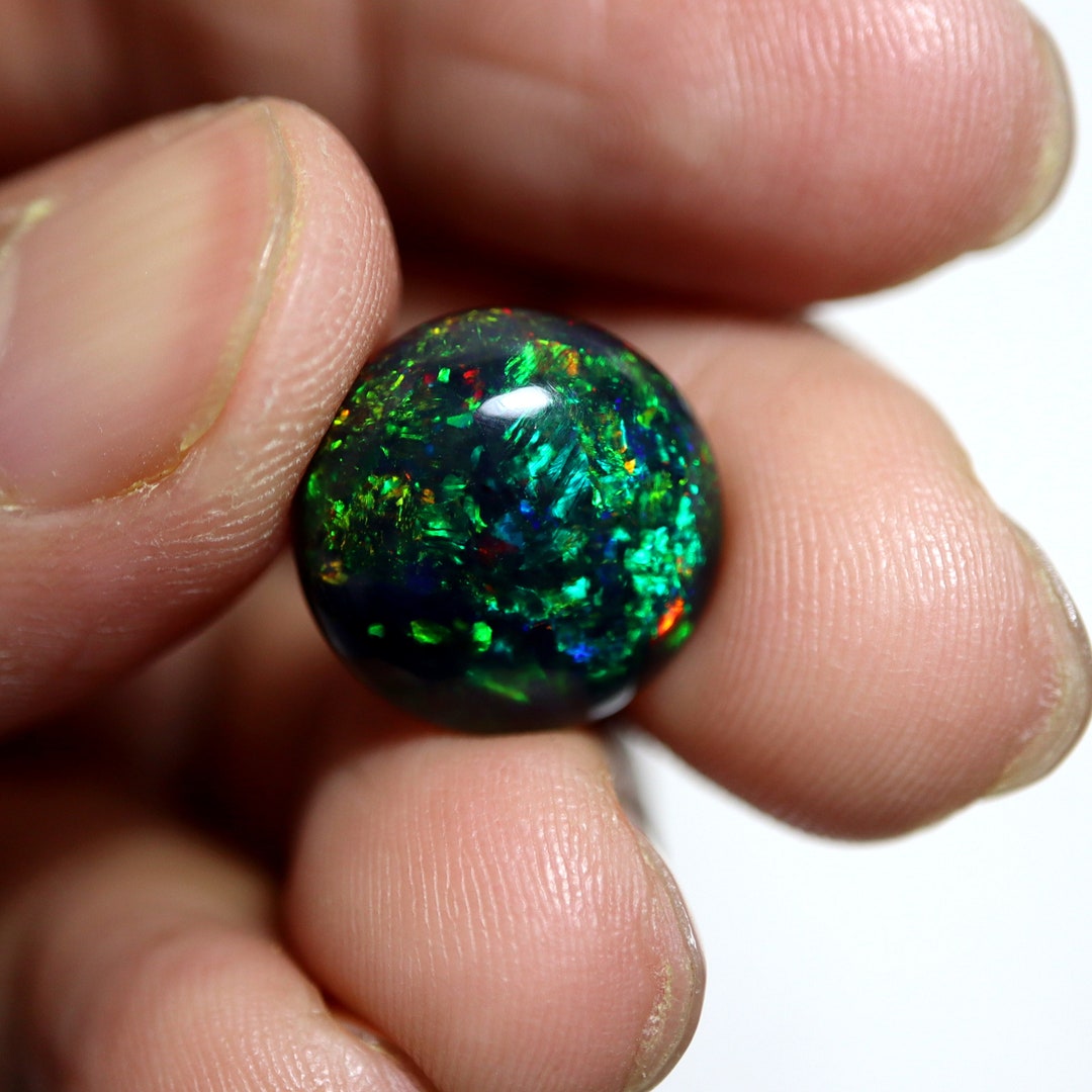 15 MM Round Natural Top Grade Green Red Multi Fire Smoked Black ...