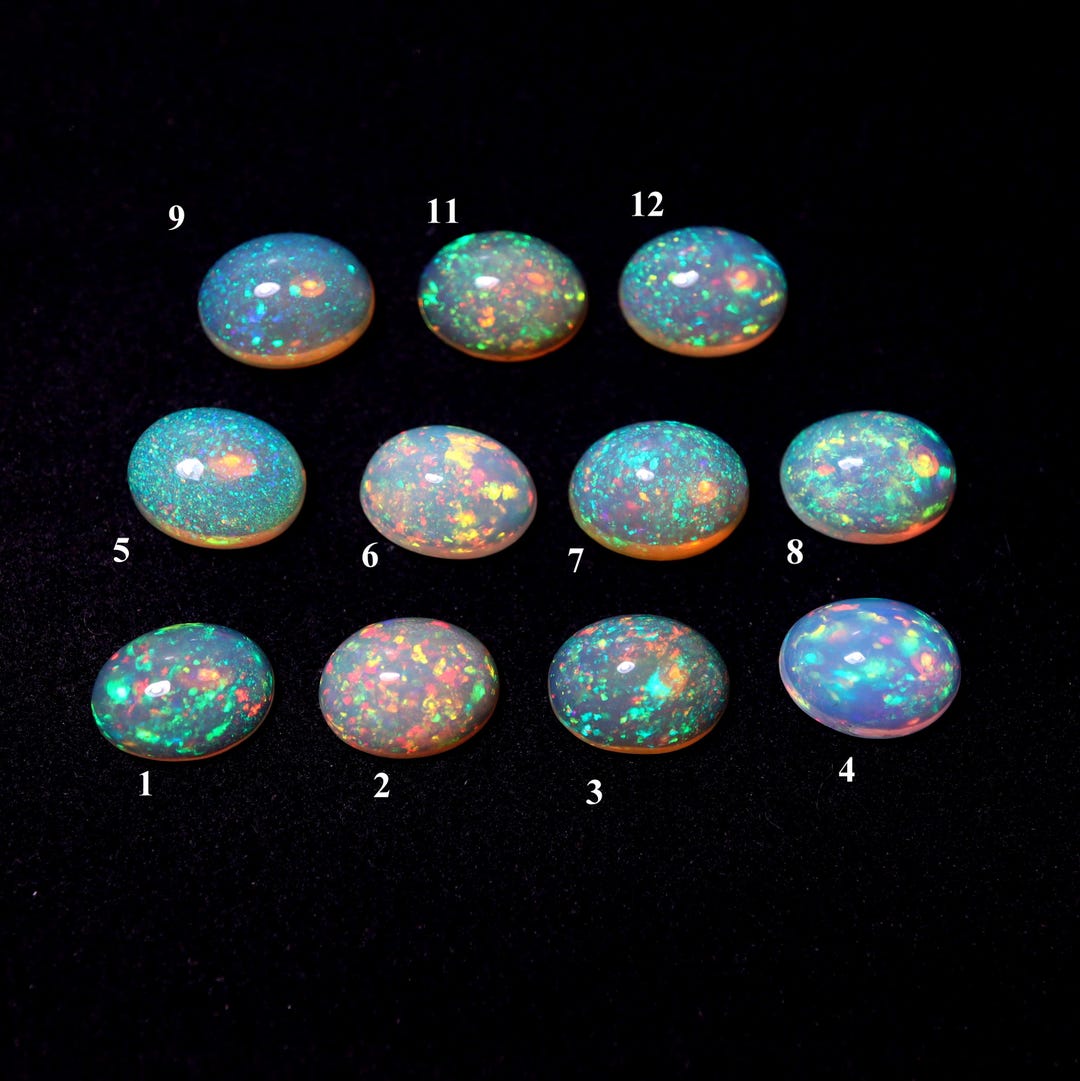 9x7mm Pinfire Natural Ethiopian Opal: AAAA Flashy Fire Oval Shape ...