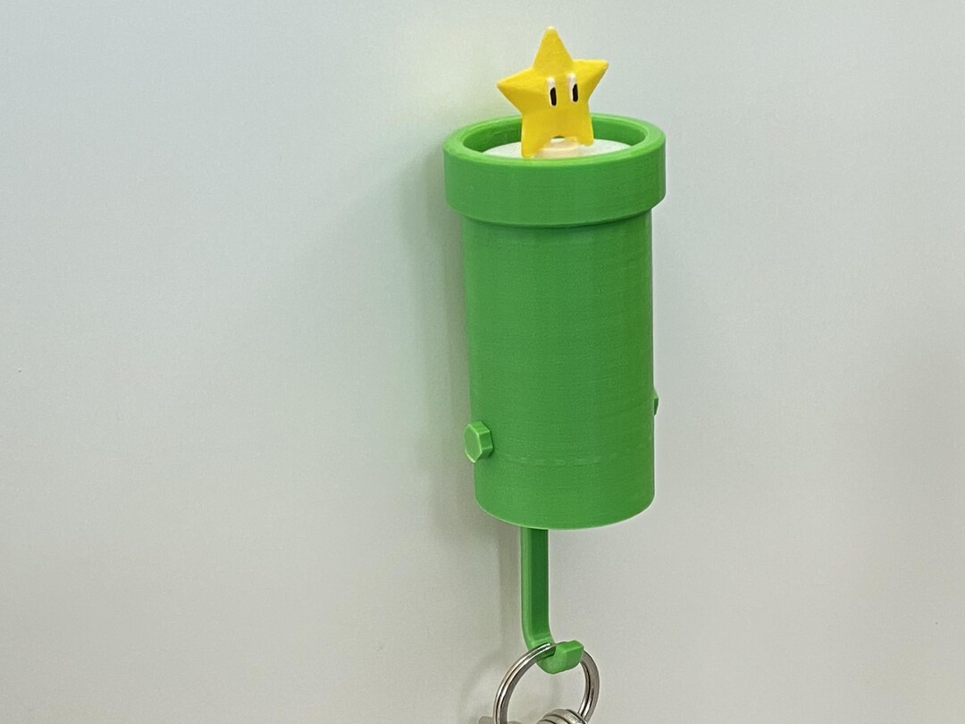 Super Mario STAR Wall Key Holder Key Hanger and Keychain Pipe Wall ...