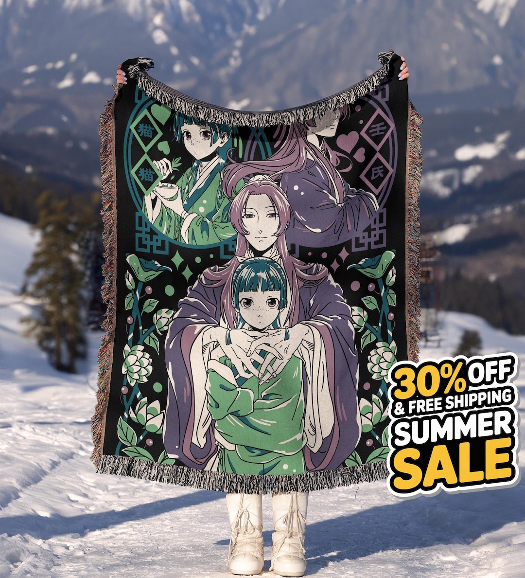 Anime Hand Woven Cozy Blanket | Manga Tapestry Throw | Suitable as ...