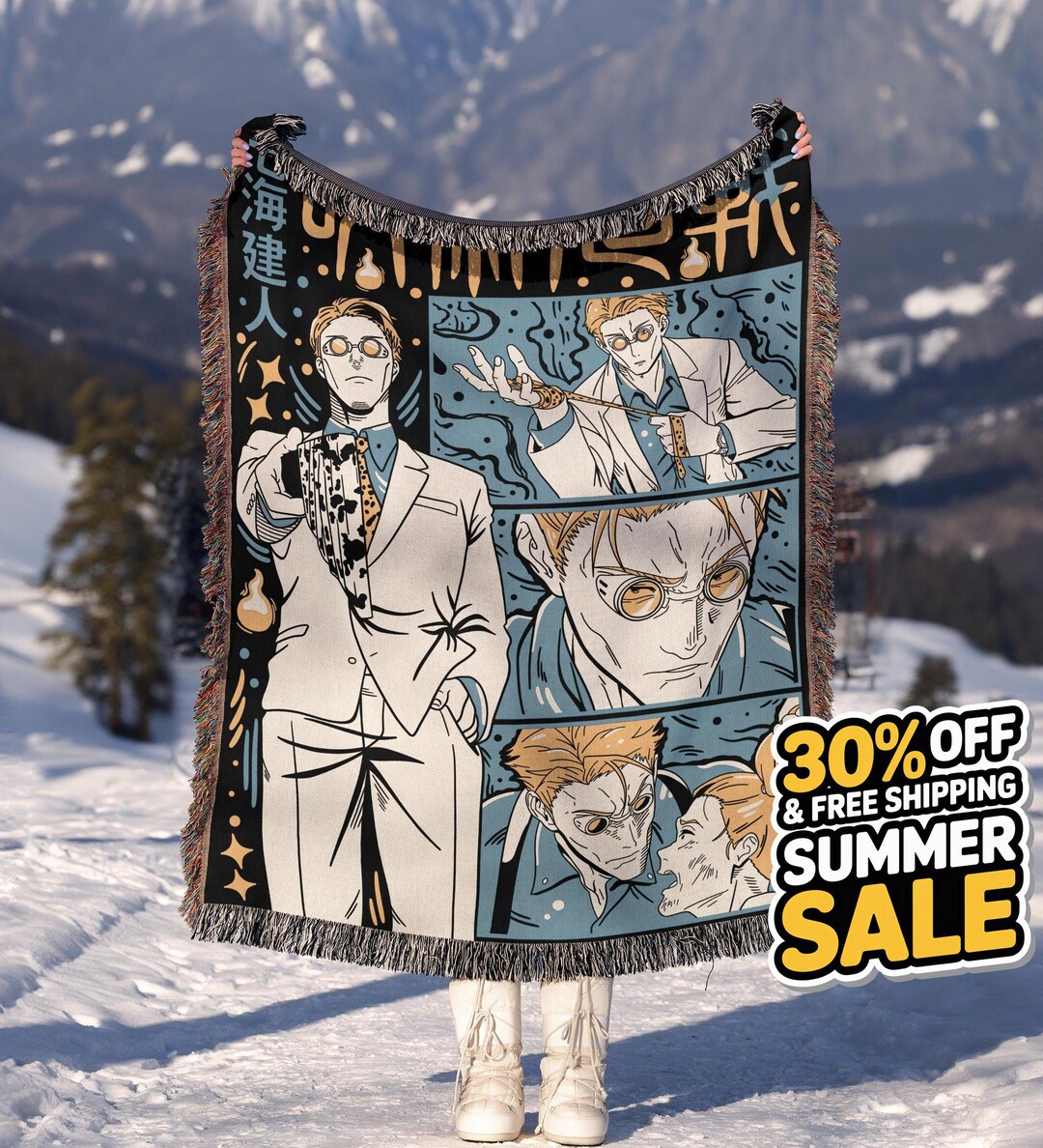 Anime Hand Woven Cozy Blanket | Manga Tapestry Throw | Suitable as ...