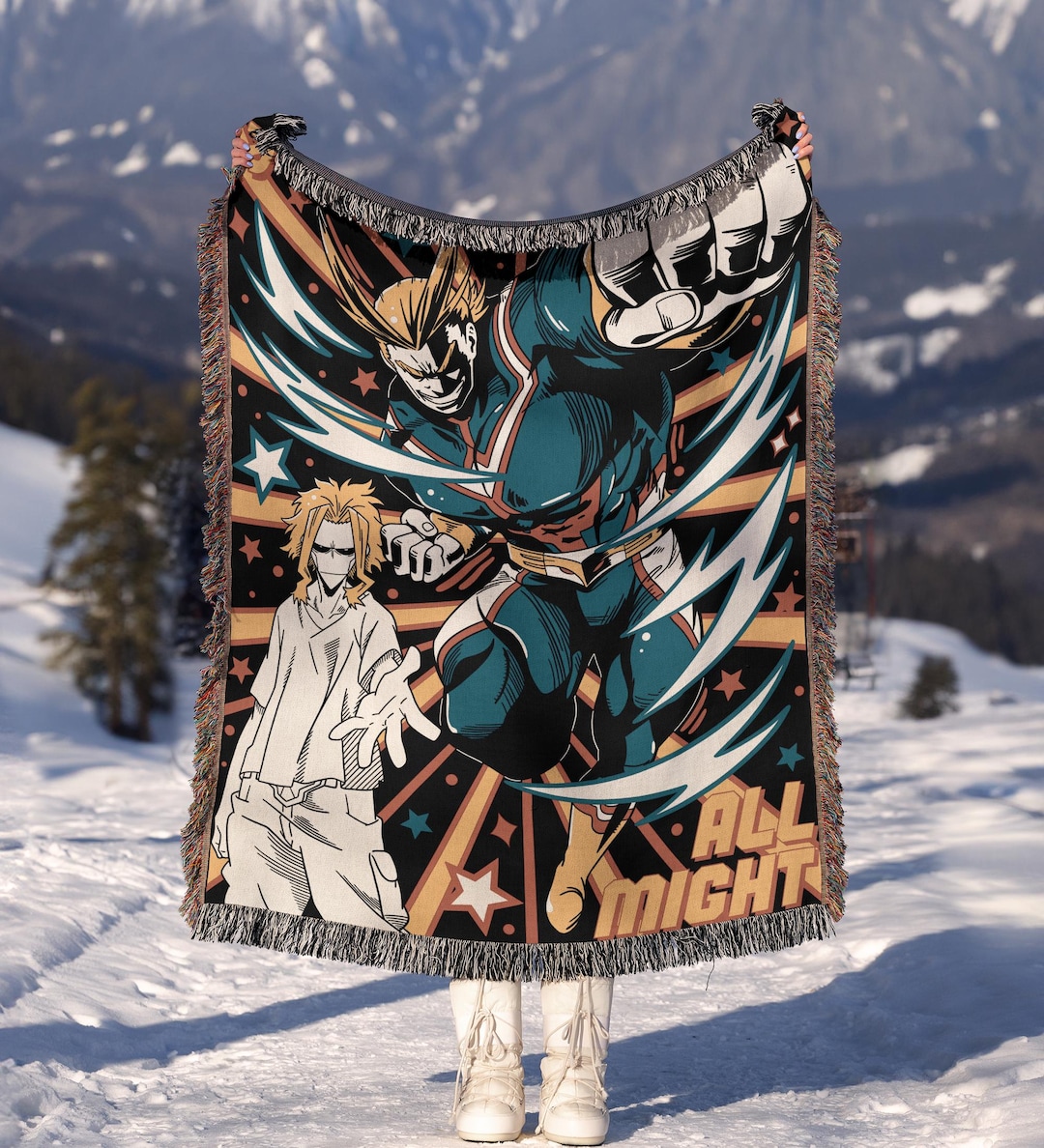 Anime Hand Woven Cozy Blanket | Manga Tapestry Throw | Suitable as ...