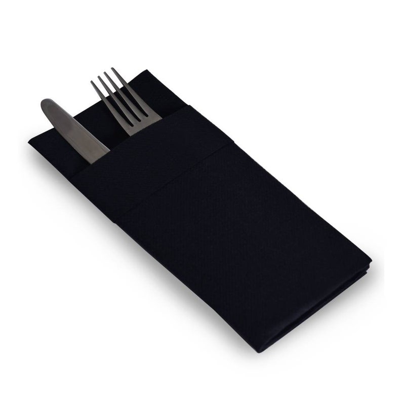 Airlaid Black Dinner Pocket Napkins Linen-feel Disposable - Etsy