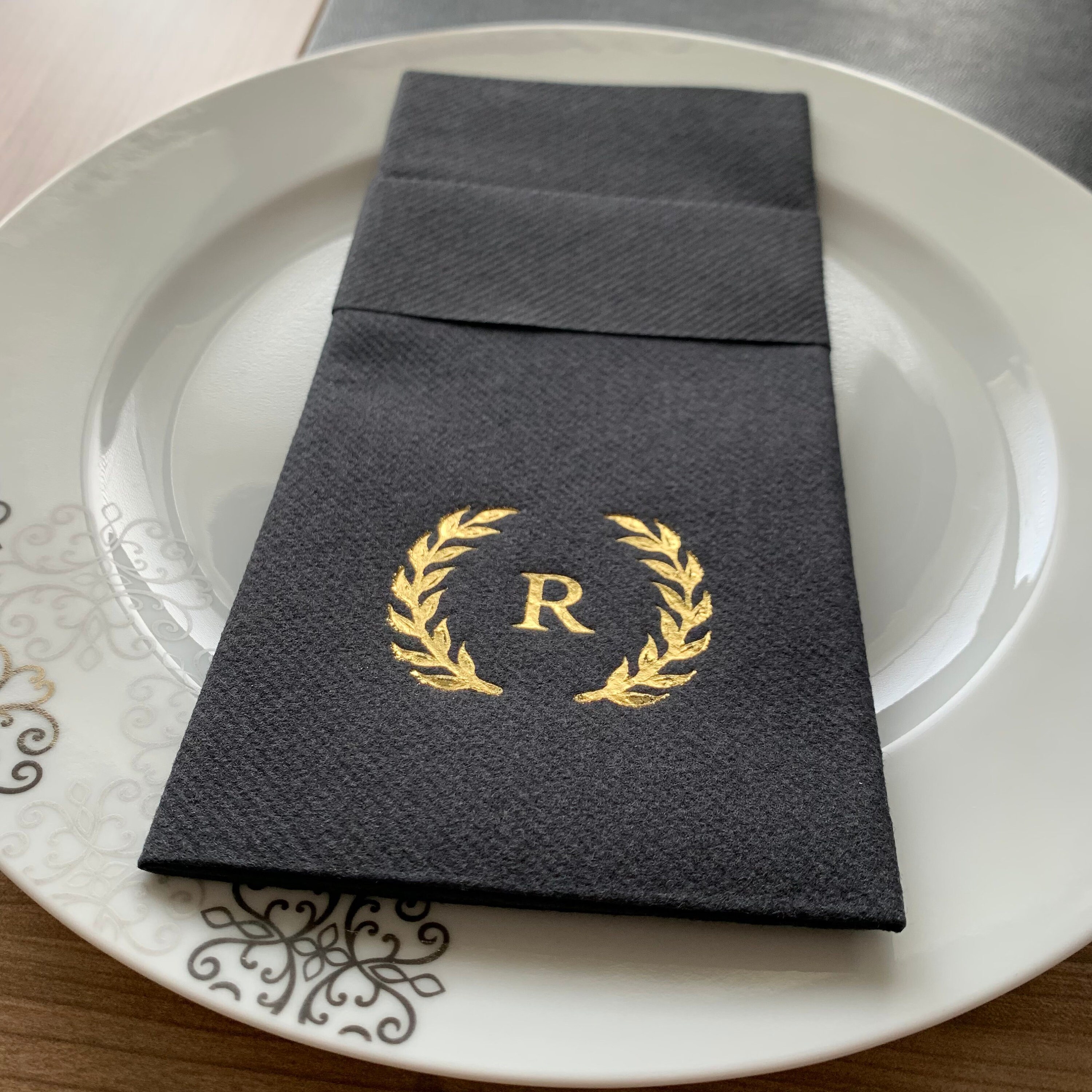 Personalized Letter Paper Napkins, Linen Feel Guest Disposable Cloth ...