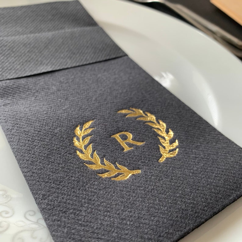 Personalized Letter Paper Napkins, Linen Feel Guest Disposable Cloth ...