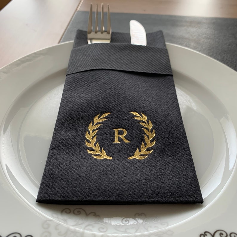 Personalized Letter Paper Napkins, Linen Feel Guest Disposable Cloth ...