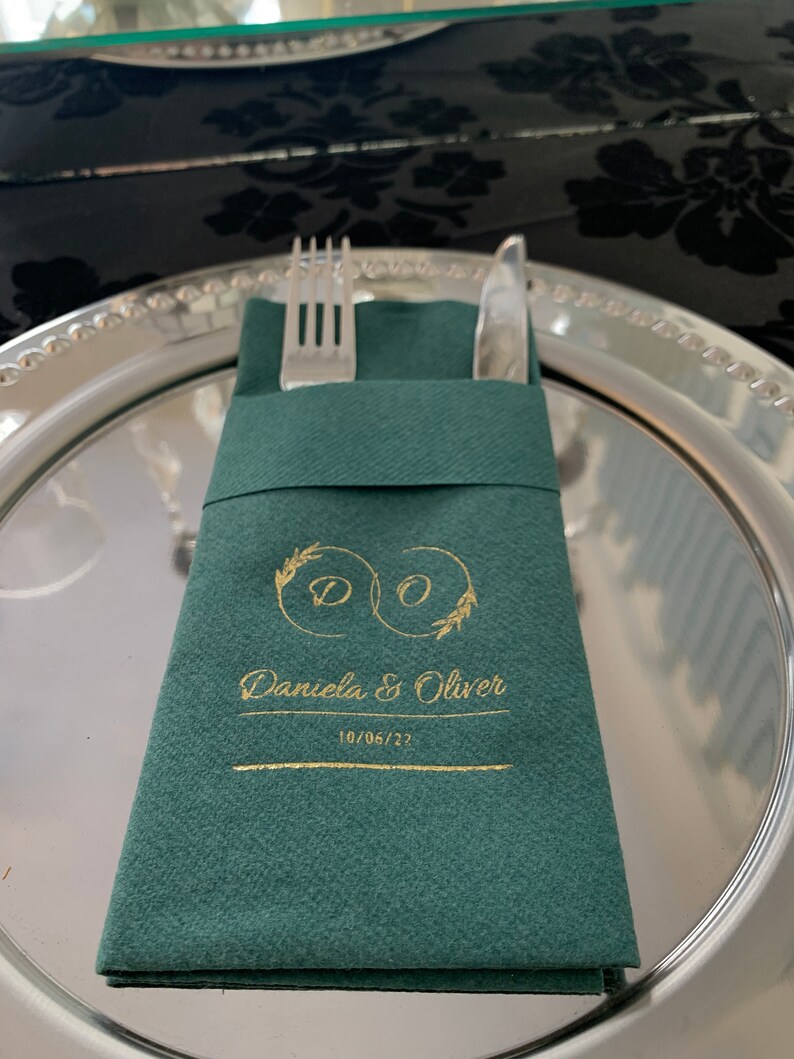 Guest Pocket Napkins, Personalized, Custom Dinner Napkins, Soft ...