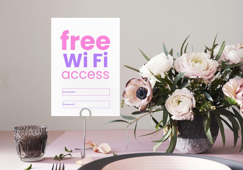 Customizable and Printable Wifi Sign Templates - Stay Connected in ...