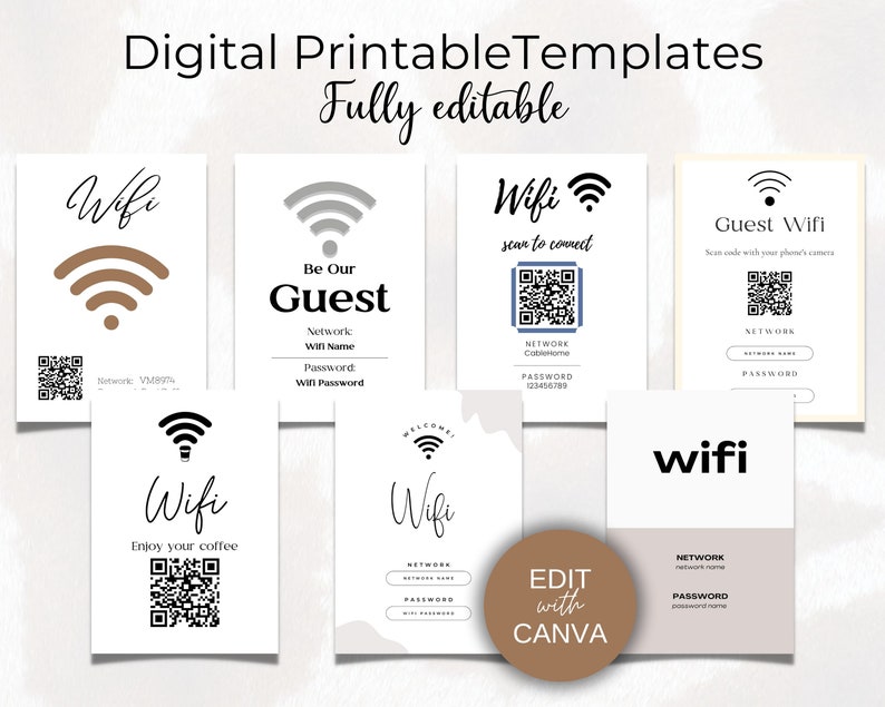 Customizable and Printable Wifi Sign Templates - Stay Connected in ...