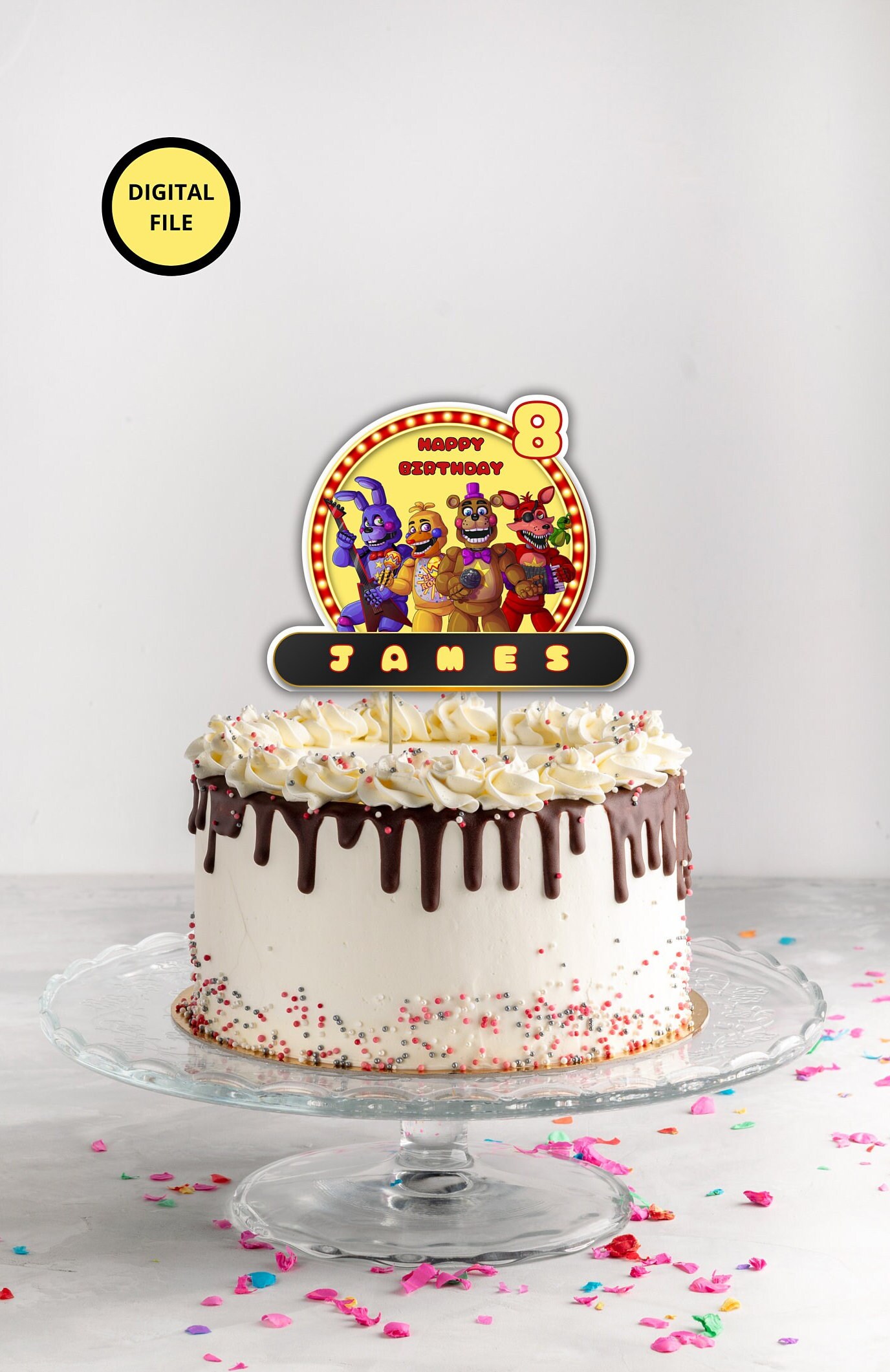 FIVE NIGHTS ANIMATRONICS Printable Cake Topper Customizable F N A F - Etsy