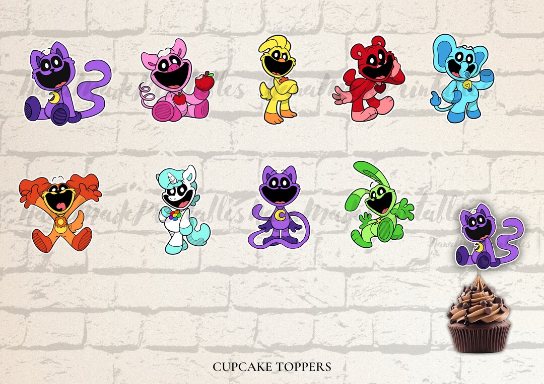 SMILING CRITTERS toppers de cupcakes imprimibles Archivo digital ...
