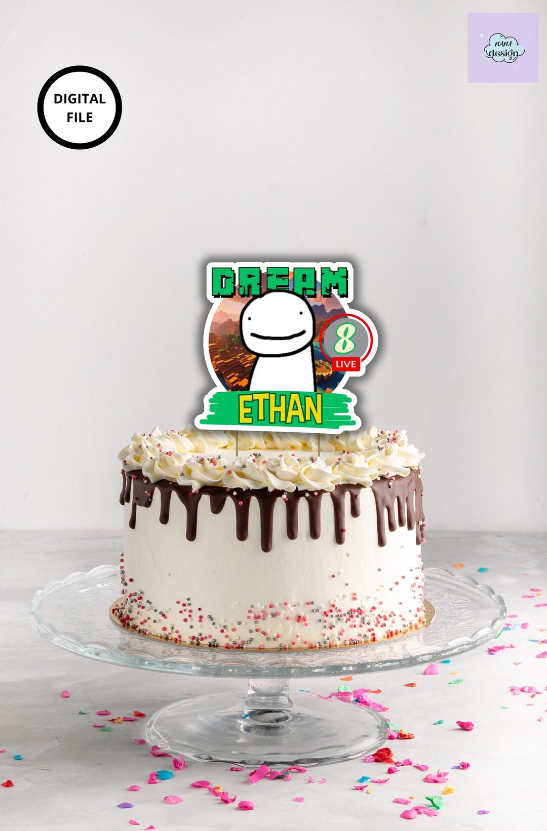 DREAM YOUTUBER Cake Topper Printable Digital File Party Decor Children ...