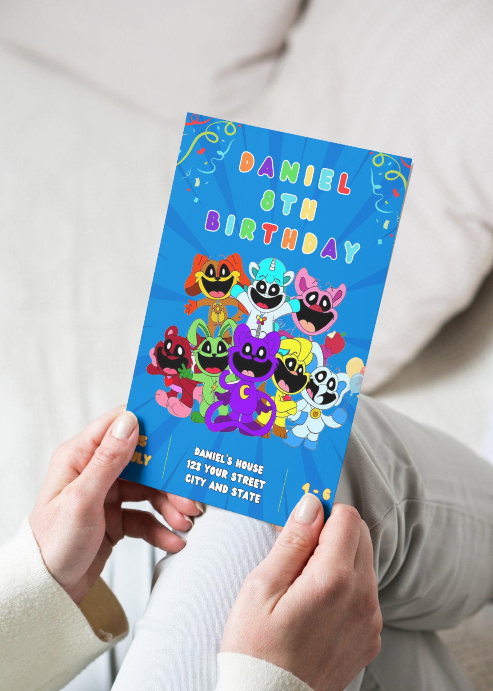 Smiling Critters Birthday Invitation Customizable Digital Download ...