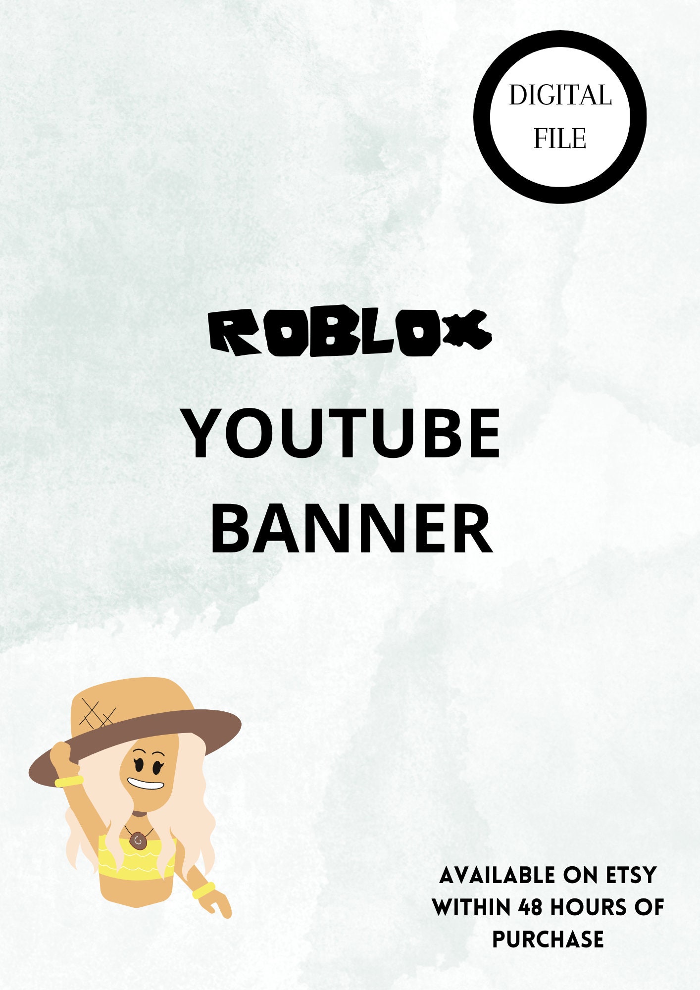 Roblox Youtube BANNER Digital File Made to Order Customizable - Etsy