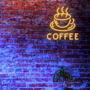 Kitchen Decor, Coffee Sign, Custom Neon, Shop Sign Cafe Neon Sign, Bar ...
