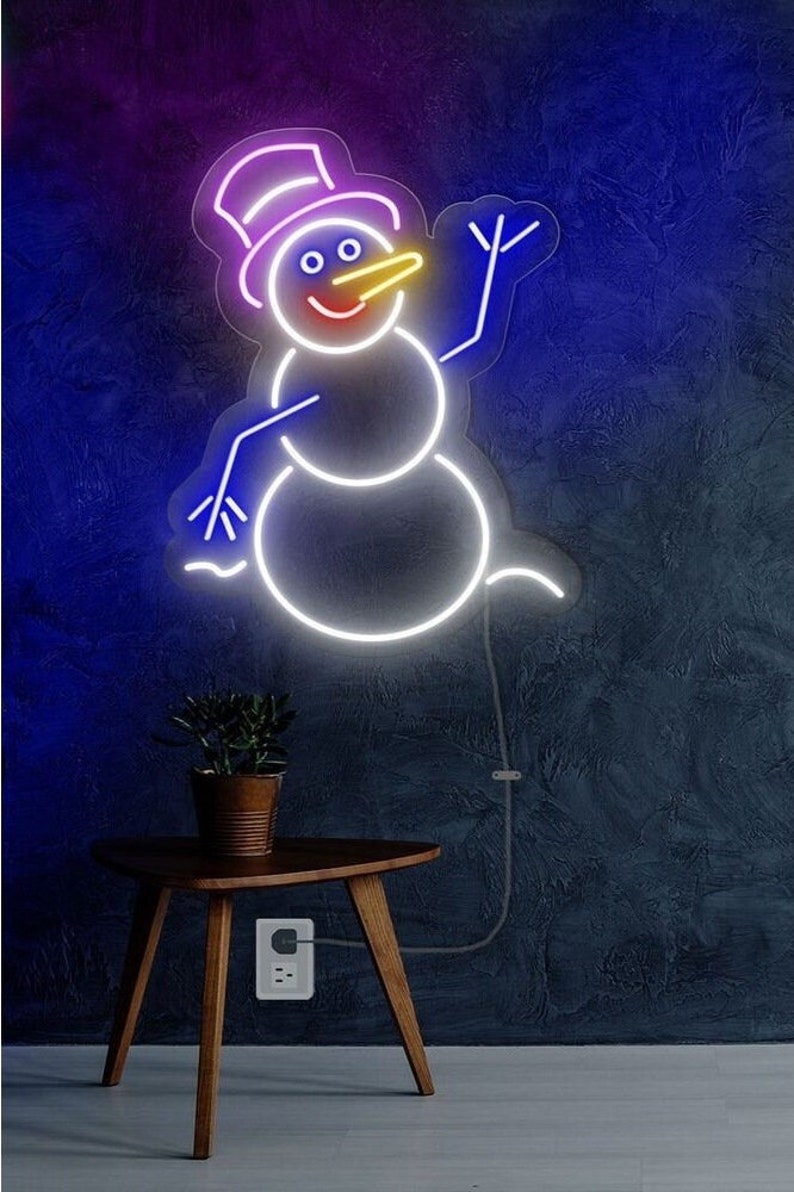Snowman Christmas Neon Signs, Room Decoration Neon Light, Custom ...
