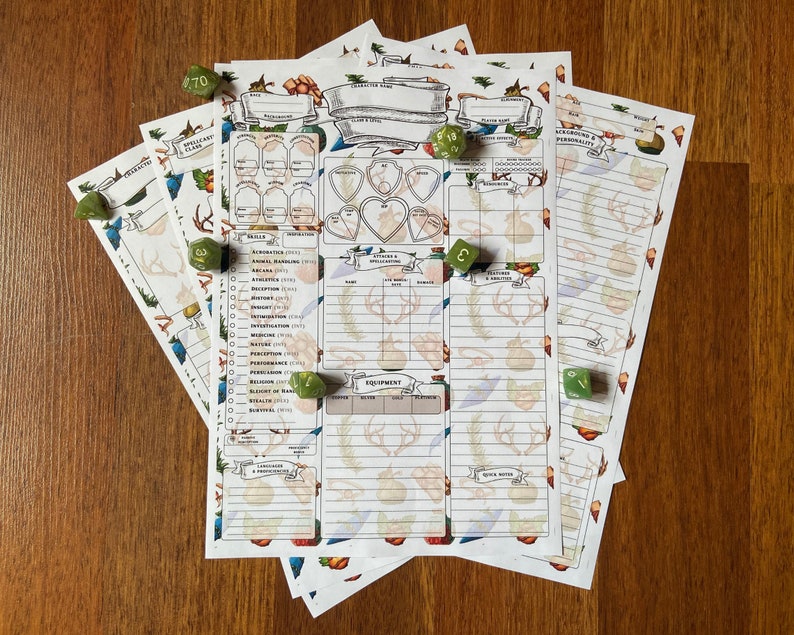 Dungeons and Dragons Character Sheet / Custom PDF Download for - Etsy