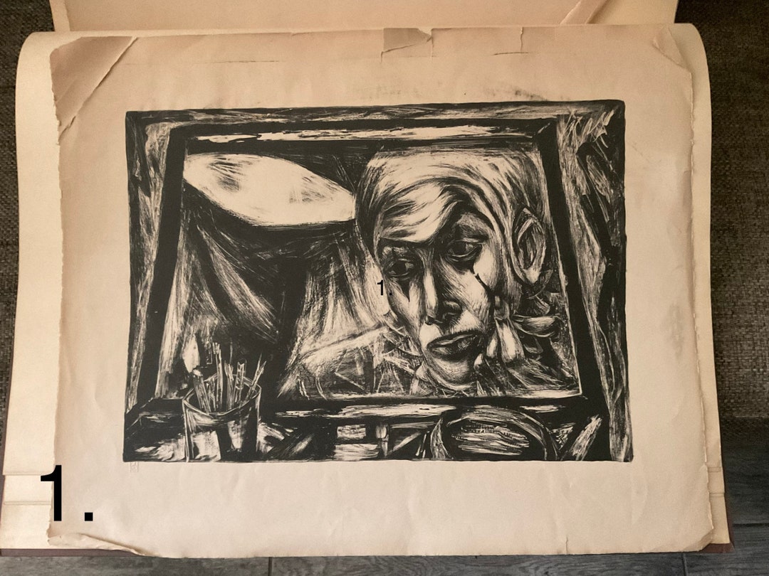 Burr Singer “in the Mirror” Lithograph Not Signed 1940s - Etsy