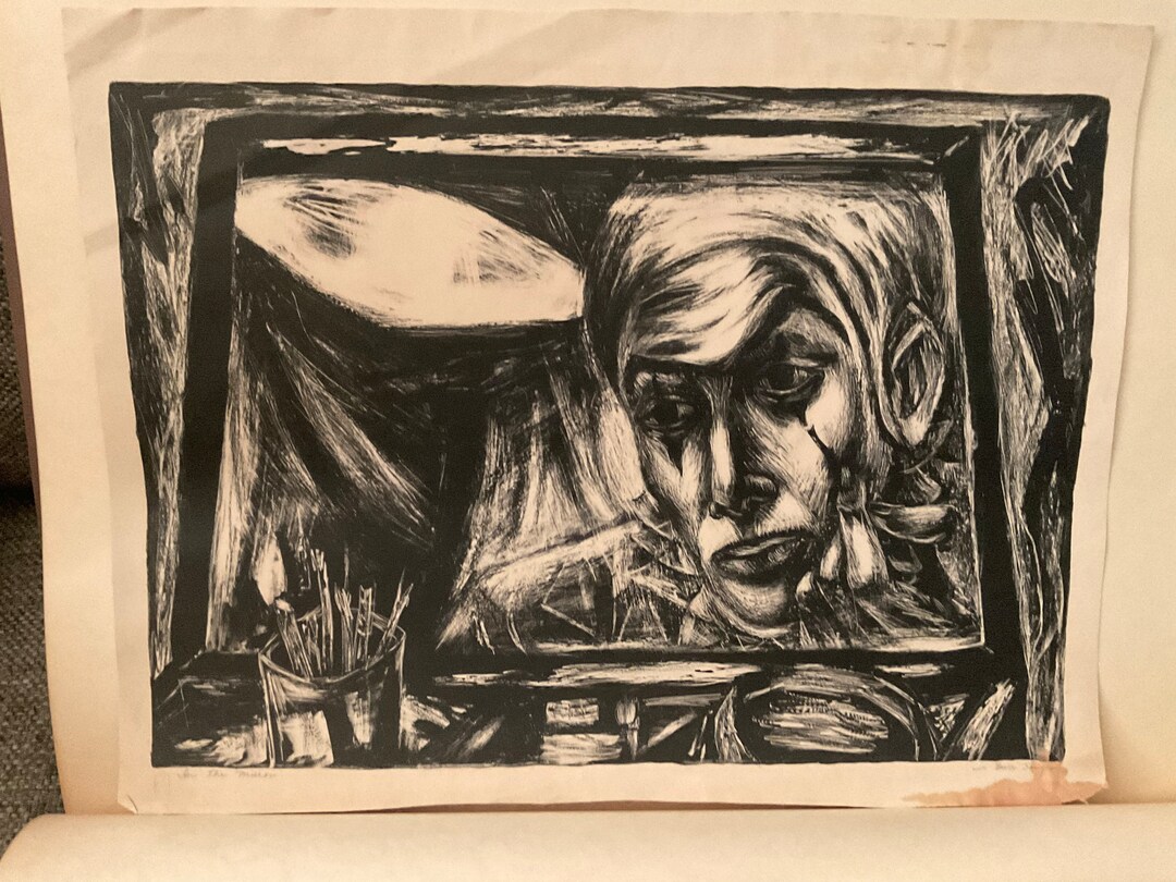 Burr Singer “in the Mirror” Lithograph Signed 1940s - Etsy