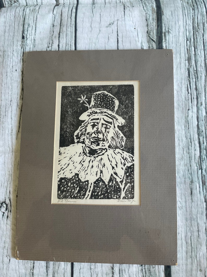 Burr Singer “the Clown” Lithograph Signed 1940s - Etsy