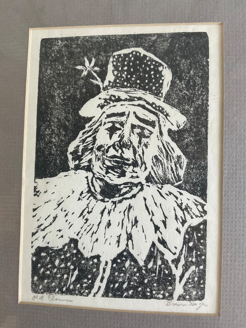 Burr Singer “the Clown” Lithograph Signed 1940s - Etsy