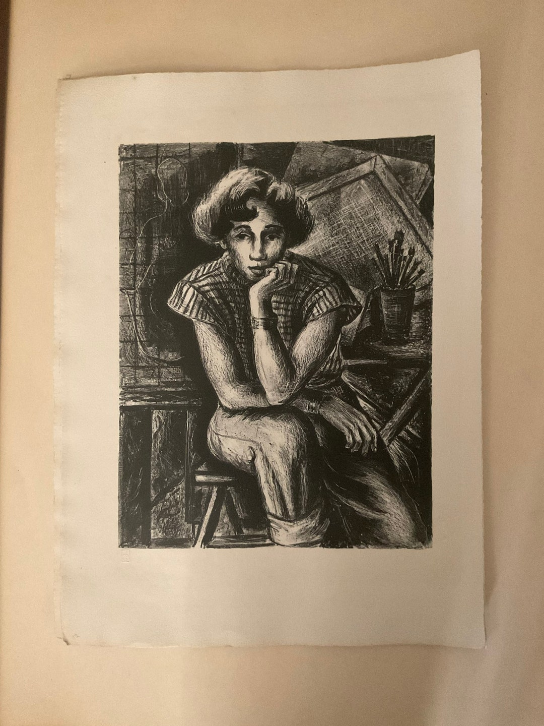 Burr Singer “self Portrait” Lithograph Not Signed - Etsy
