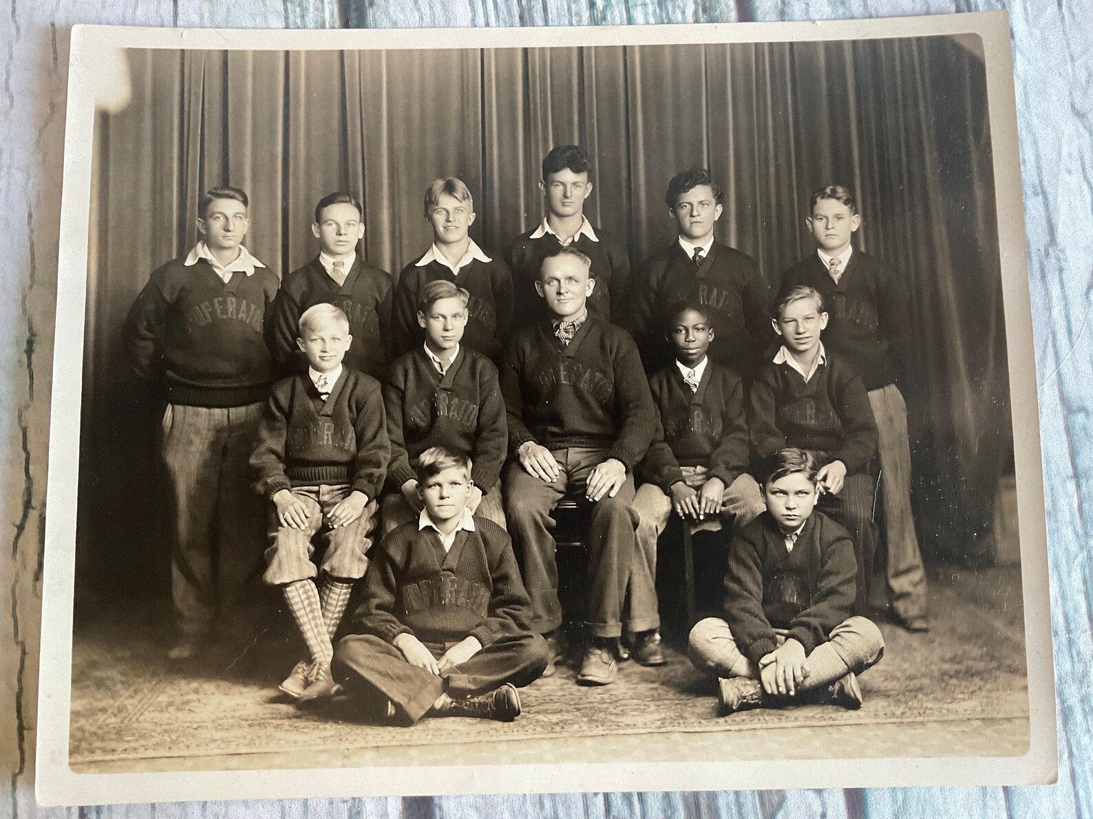 Black Boy in School in 1940s Photo Students. Teacher and African ...