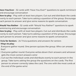 Reminiscing Games for Seniors Bundle | Printable Memory Care Activities ...