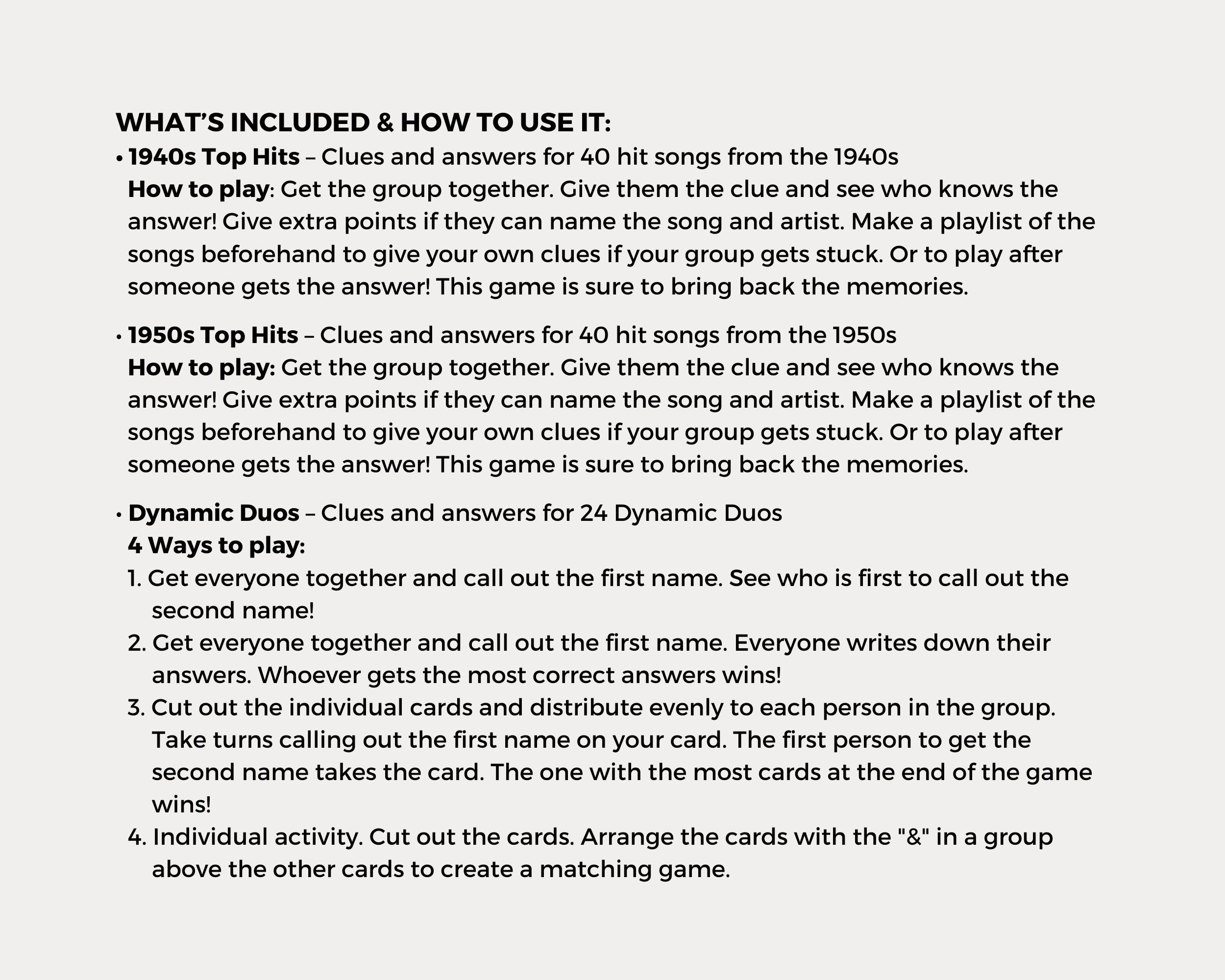 Reminiscing Games for Seniors Bundle Printable Memory Care - Etsy