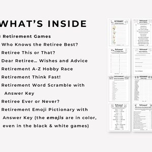 Retirement Party Game Bundle | Printable Retirement Games - Etsy