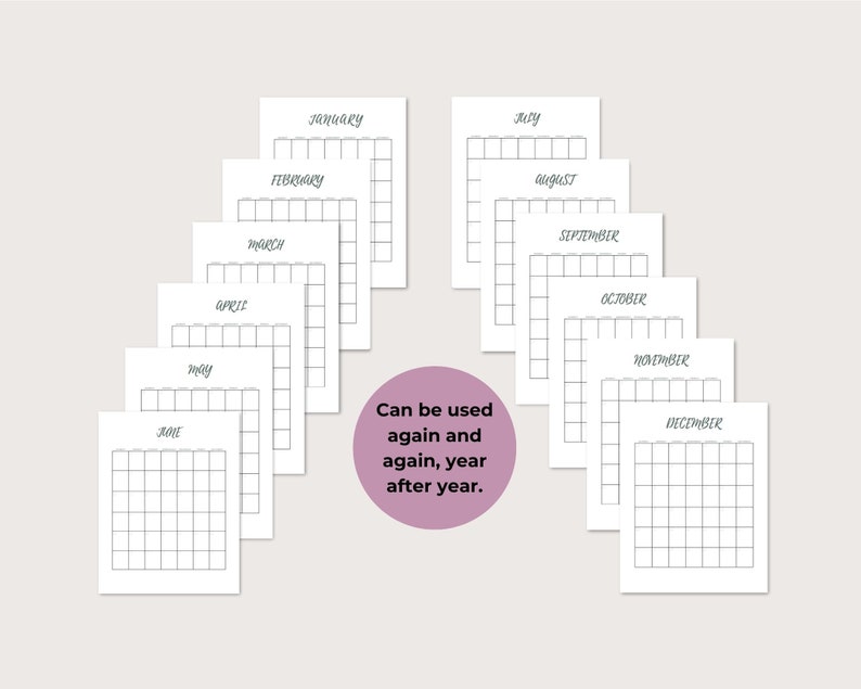 Blank Calendar Bundle Fillable Printable PDF Calendar - Etsy