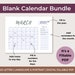 Blank Calendar Bundle Fillable Printable PDF Calendar - Etsy