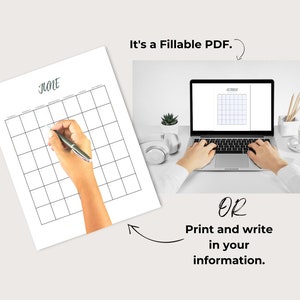 Blank Calendar Bundle Fillable Printable PDF Calendar - Etsy