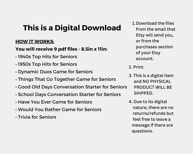 Reminiscing Games for Seniors Bundle Printable Memory Care - Etsy