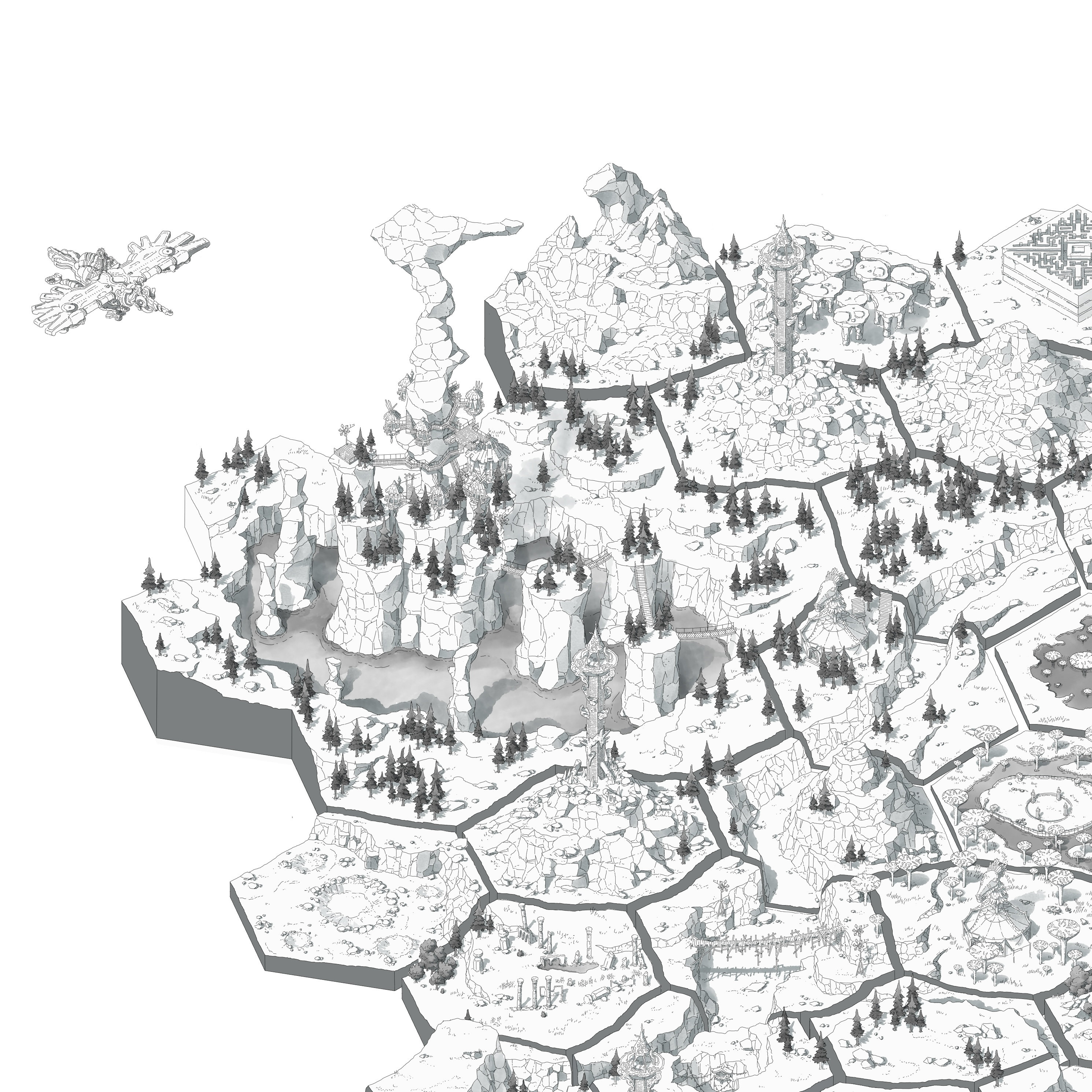 Hyrule Map - Zelda Breath of the Wild - Monochrome - Etsy