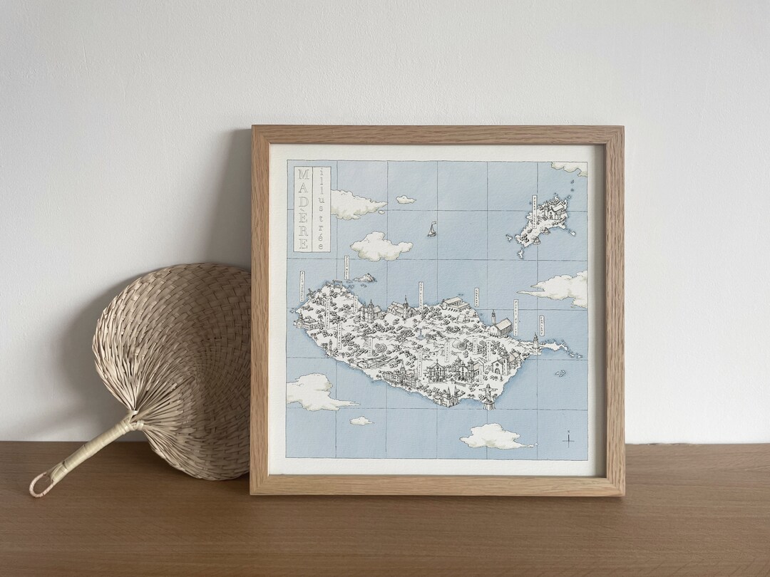 "madeira Illustrated" Card - Black and White - Etsy