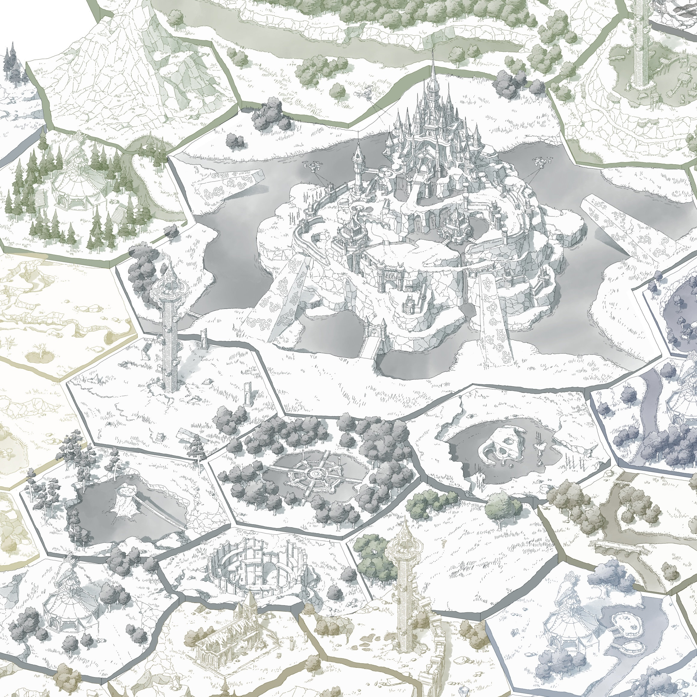 Color Hyrule Map Zelda Breath of the Wild - Etsy