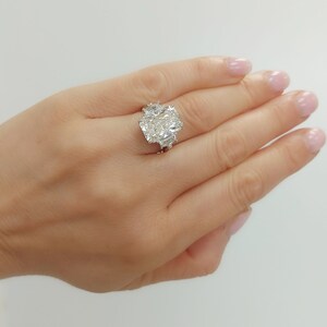 8 Ct Radiant Cut F/VS1 Lab Grown Diamond Engagement Ring 14k White Gold ...