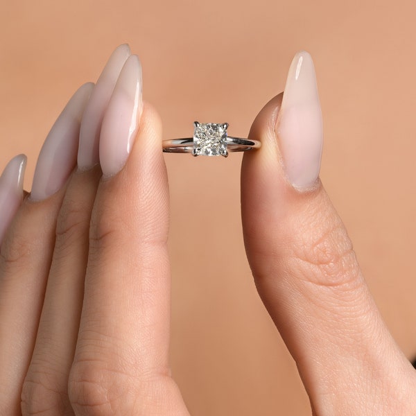 Lab Grown Princess Cut Wedding Ring - Etsy
