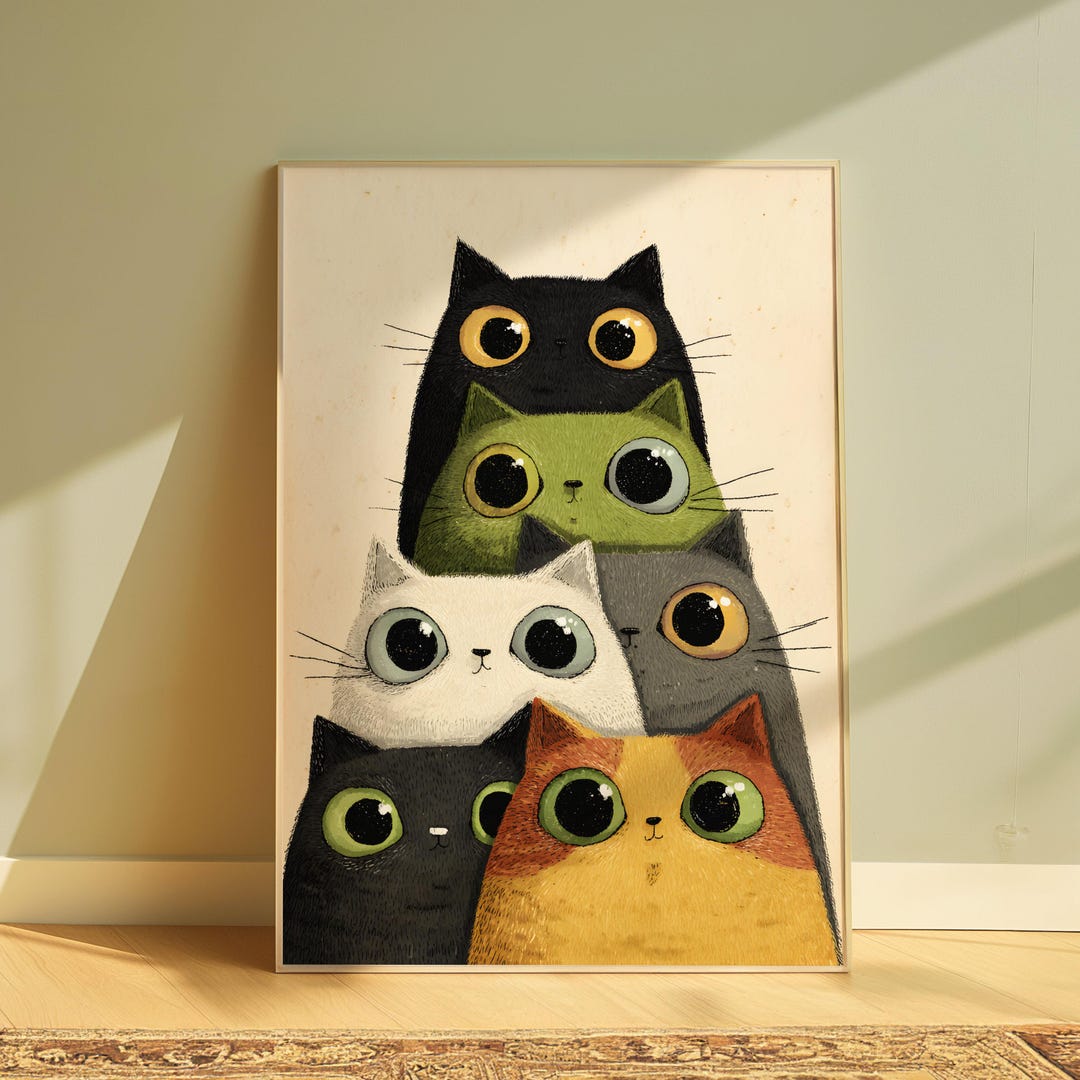 Poster - Pyramid of Cats - Etsy