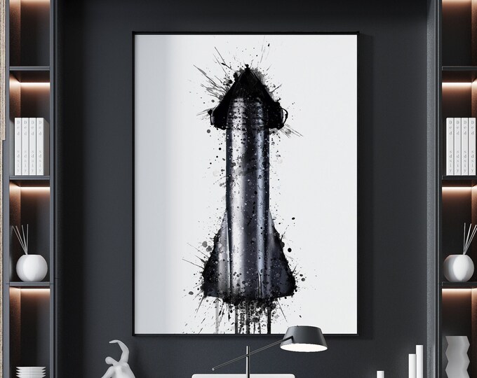 Spacex Starship Wall Art Print Starship Illustration Print, Large ...