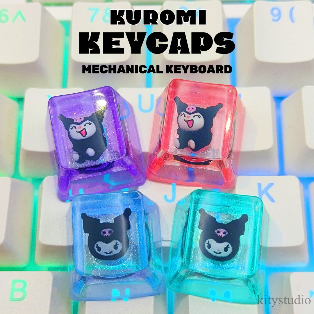 Kuromi key cap Sanrio keycap Sets backlist Cute Purple Custom esc anime ...