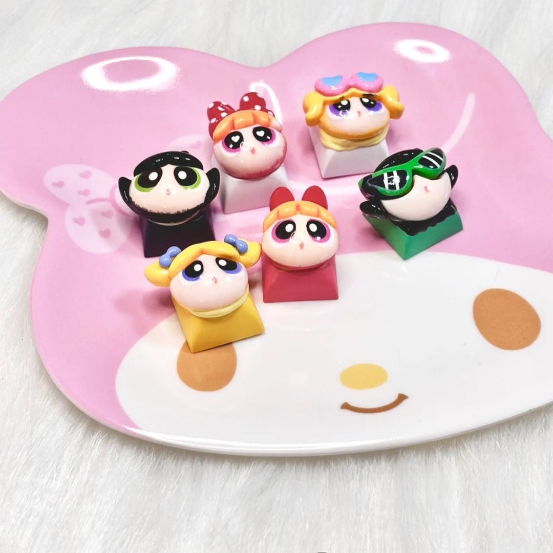 Keycaps Set,powerpuff Girls Key Caps,cute Sanrio Keycap,kawaii Anime ...