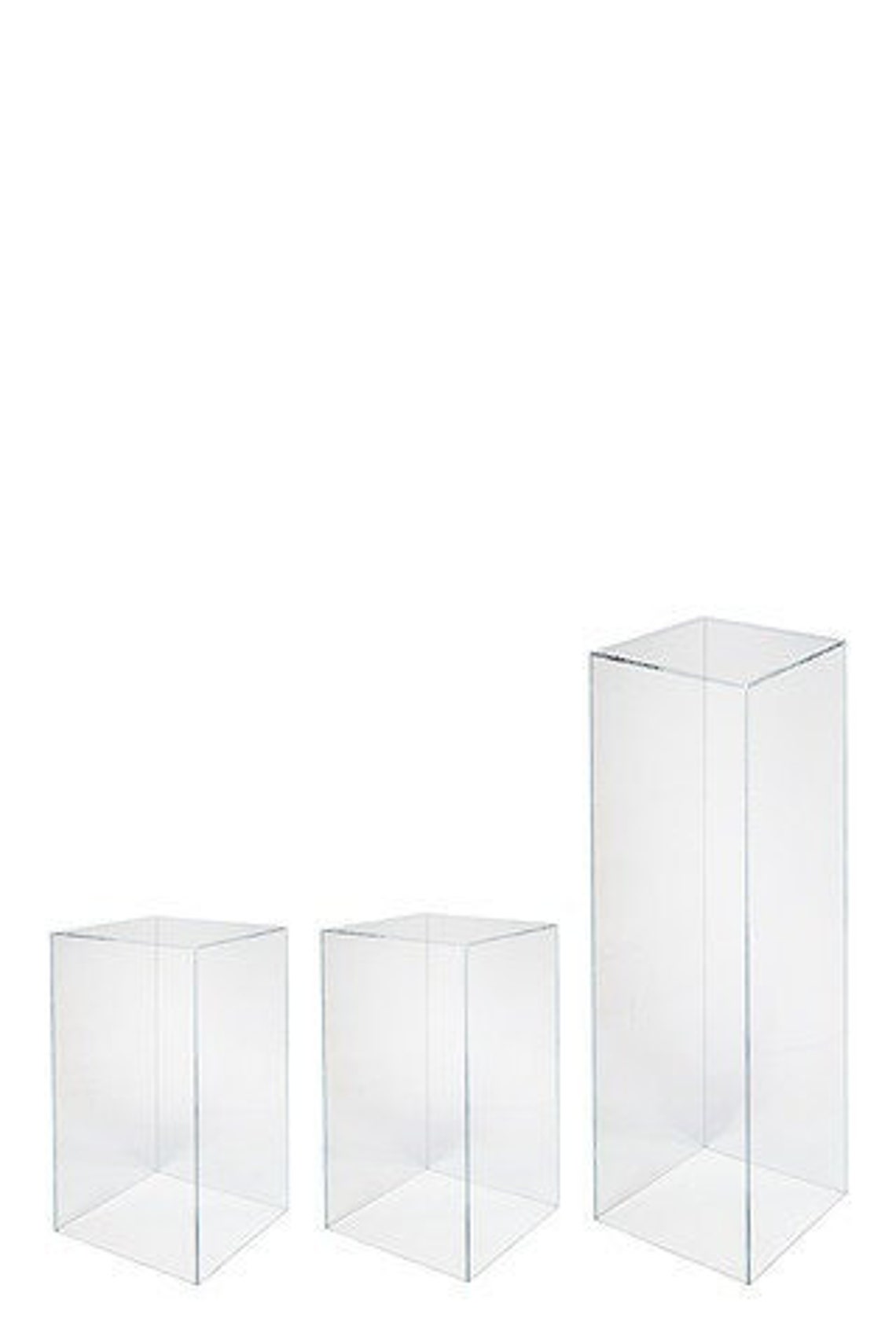 3 Set Premium Acrylic Square Display Plinth Pedestal Stand /clear ...