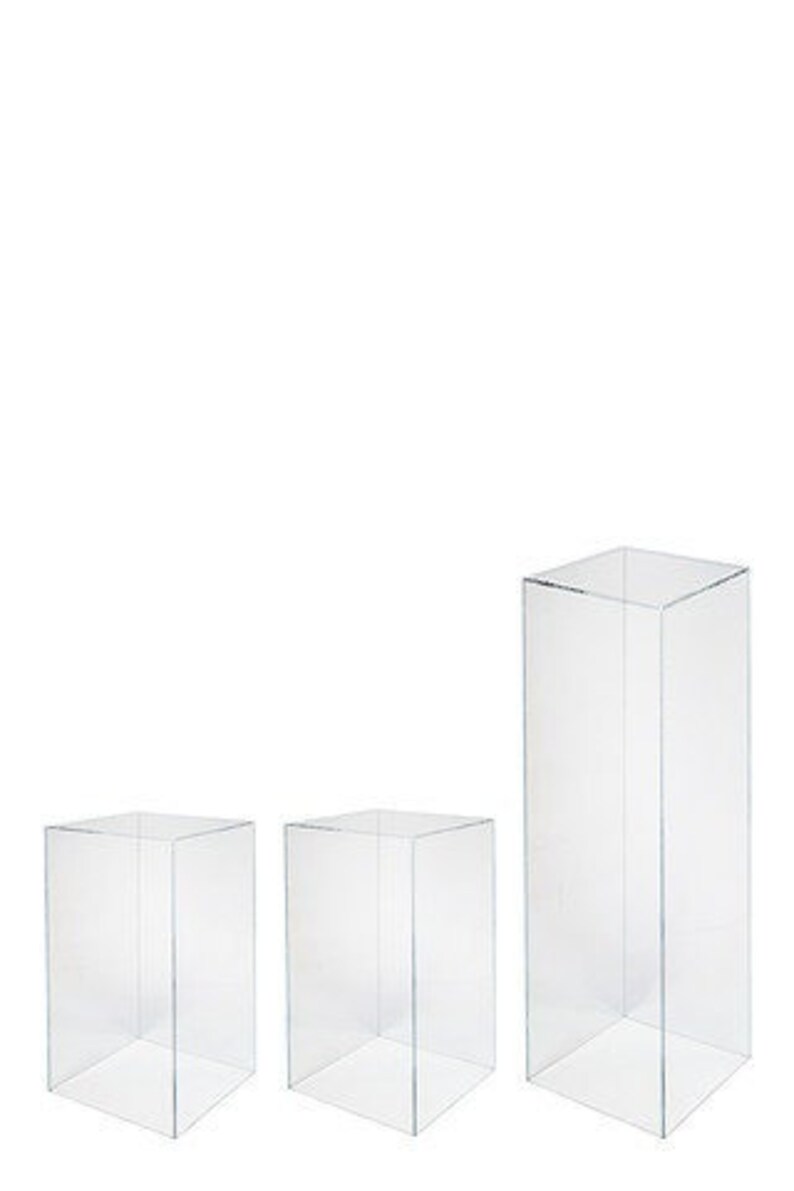 3 Set Premium Acrylic Square Display Plinths Clear Perspex - Etsy