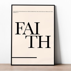 Hebrews 11:1, Printable Bible Verse Modern Minimalist Bible Verse Wall ...