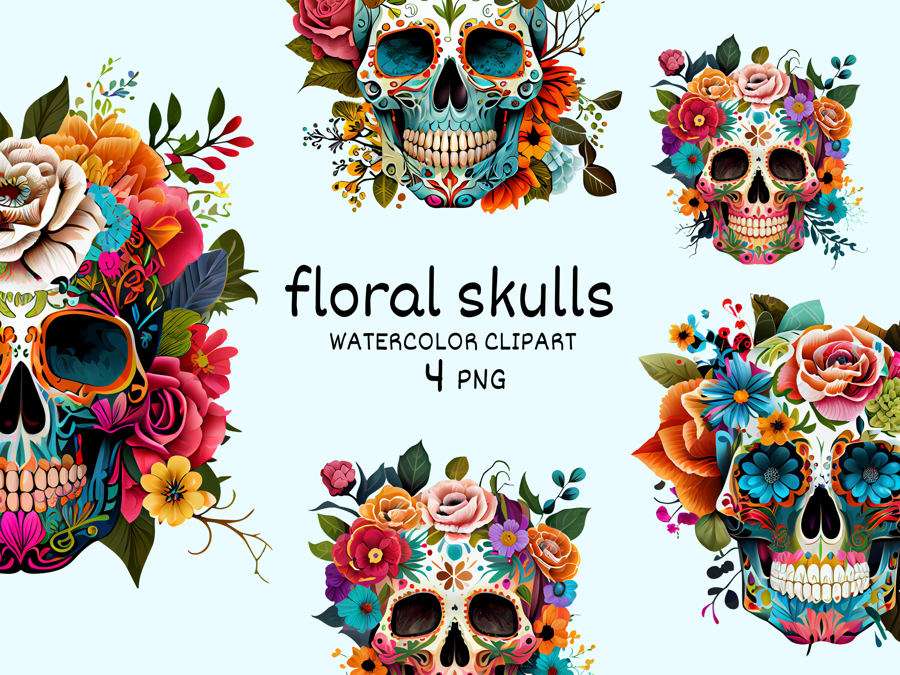 Flower Skull Backgrounds