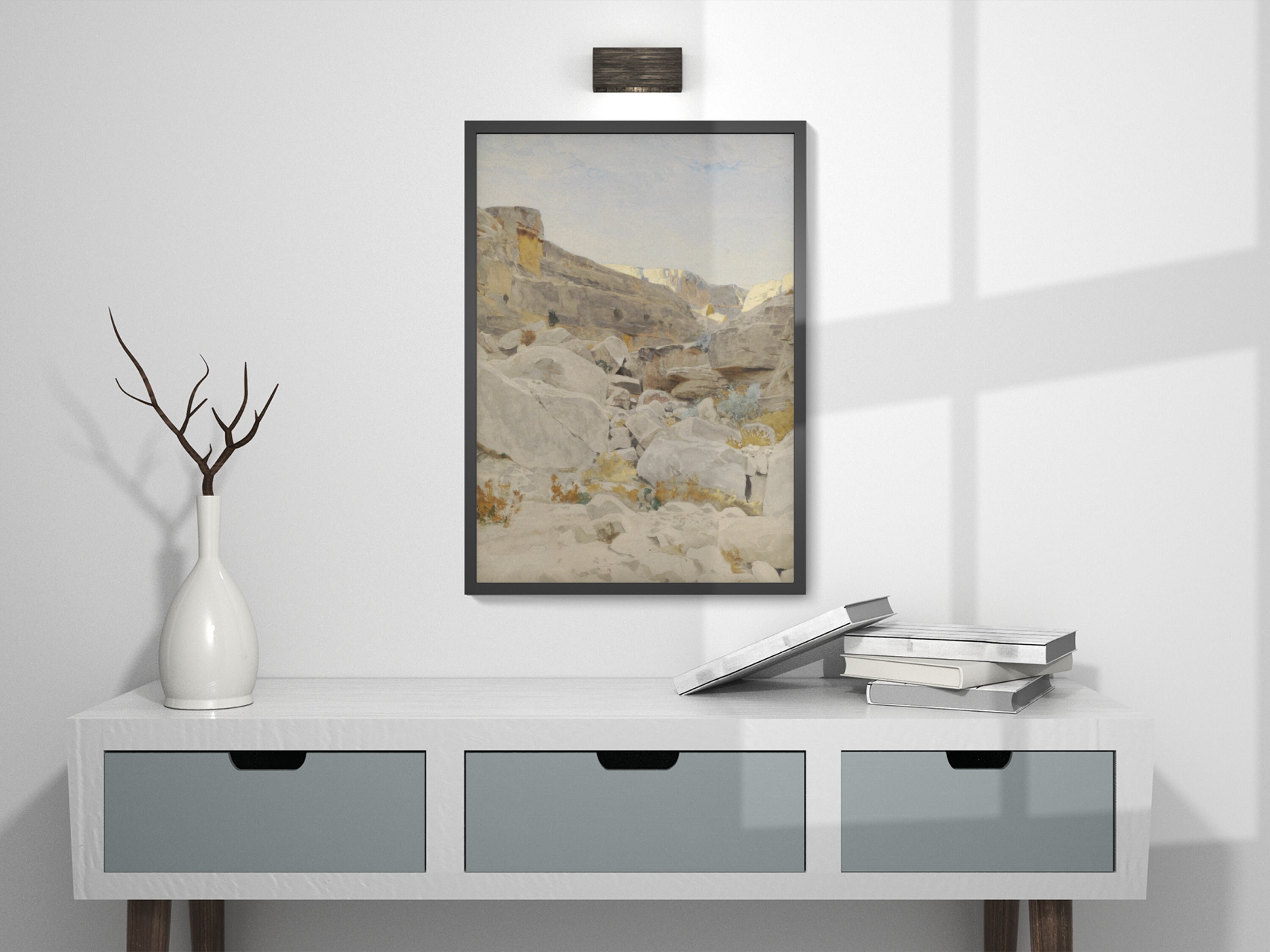 Vintage Oil Painting,canyon Artwork,desert Painting,rock Formation ...
